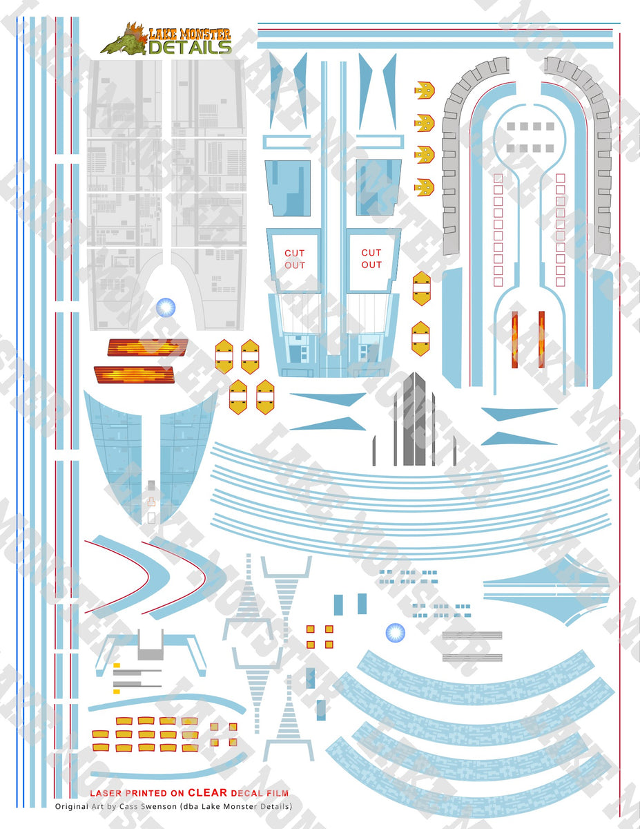 Starship -B Alternate Detail and Accent Decals (BLUE) - 1:1000 – Lake ...