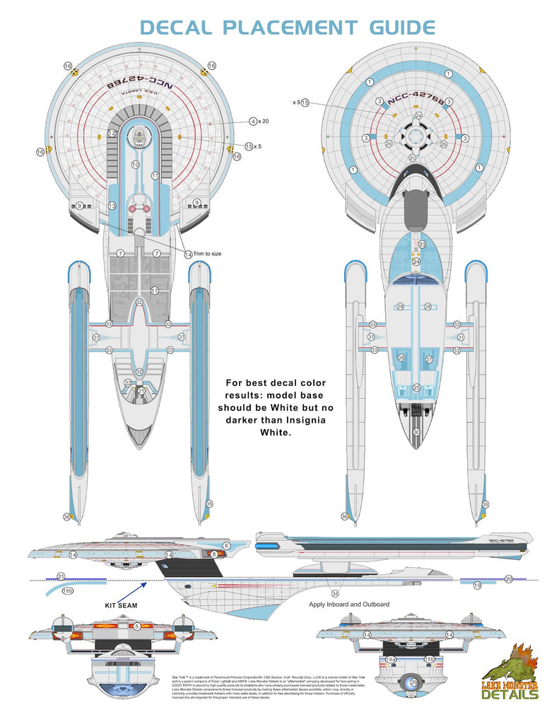Starship -B Alternate Detail and Accent Decals (BLUE) - 1:1000 – Lake ...